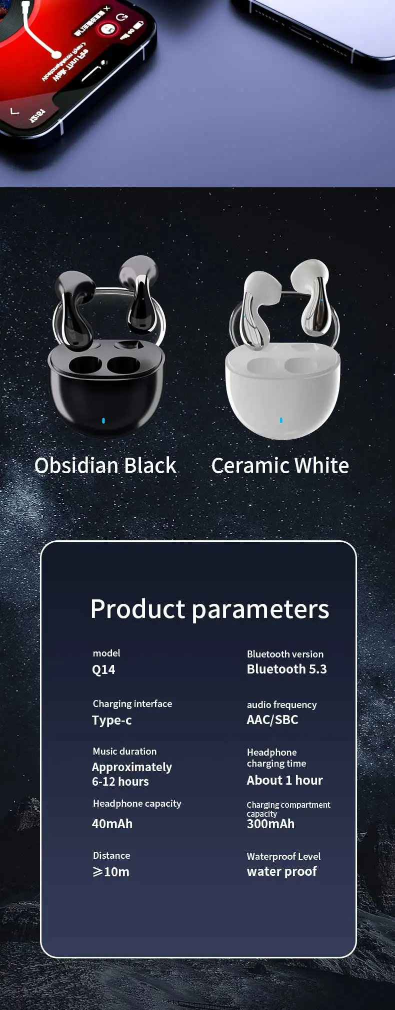 Q14 True Wireless Earbuds Immersive Hifi In-ear Headset Stereo ...