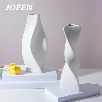 Jofen Modern Nordic Twist Vase Tabletop Ceramic Flower Vase For Home ...