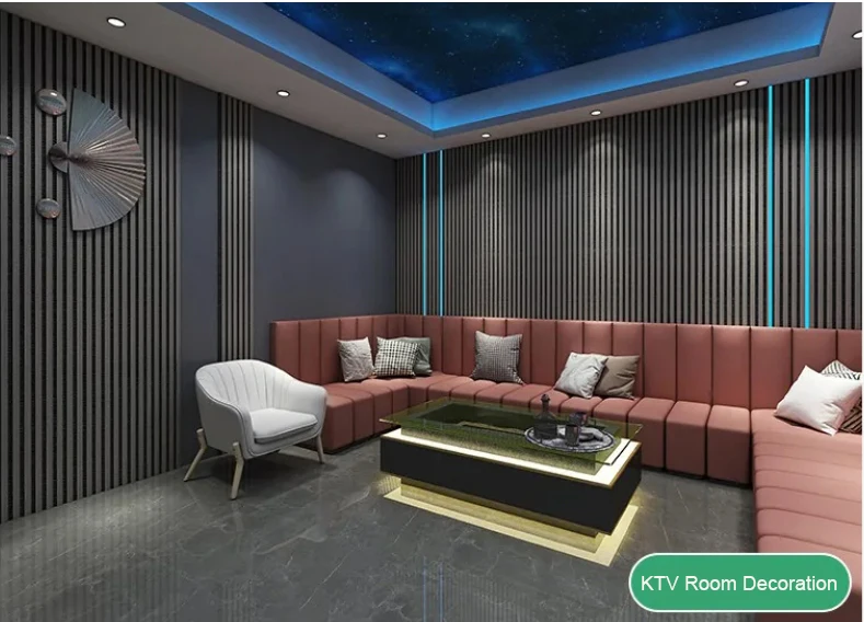 FAMOUS WPC Grille MDF Wall Panel Absorption Living Room Acoustic Wall ...