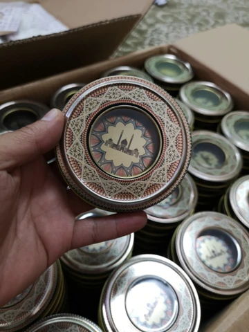 Wholesale Small Round Metal Saffron Tin Can/container/box With Window ...