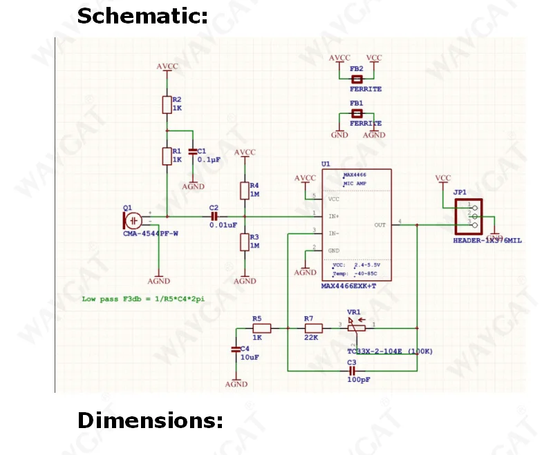 Electret Microphone Sensor Amplifier Module MAX4466 Adjustable GY ...
