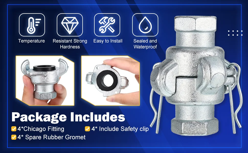 Chicago Air Fittings NPT Iron Pipe Universal Fittings for Male and ...