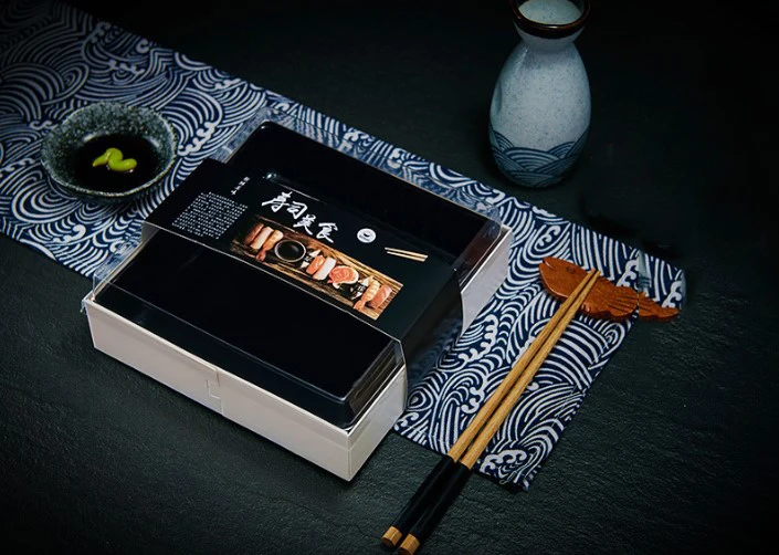 Disposable Wooden Packaging Lunch,Box Japanese Take Out Sushi Box Paper ...