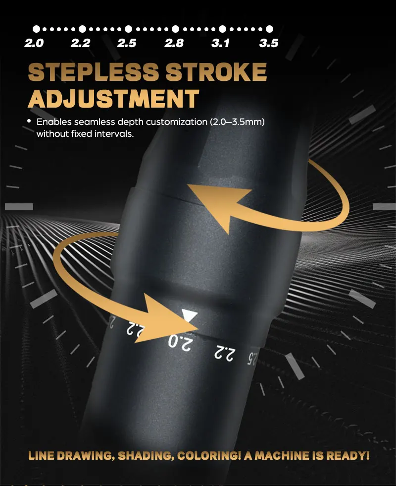 Stepless Stroke Adjustment Wireless PMU Gun Long-Lasting Battery Life ...