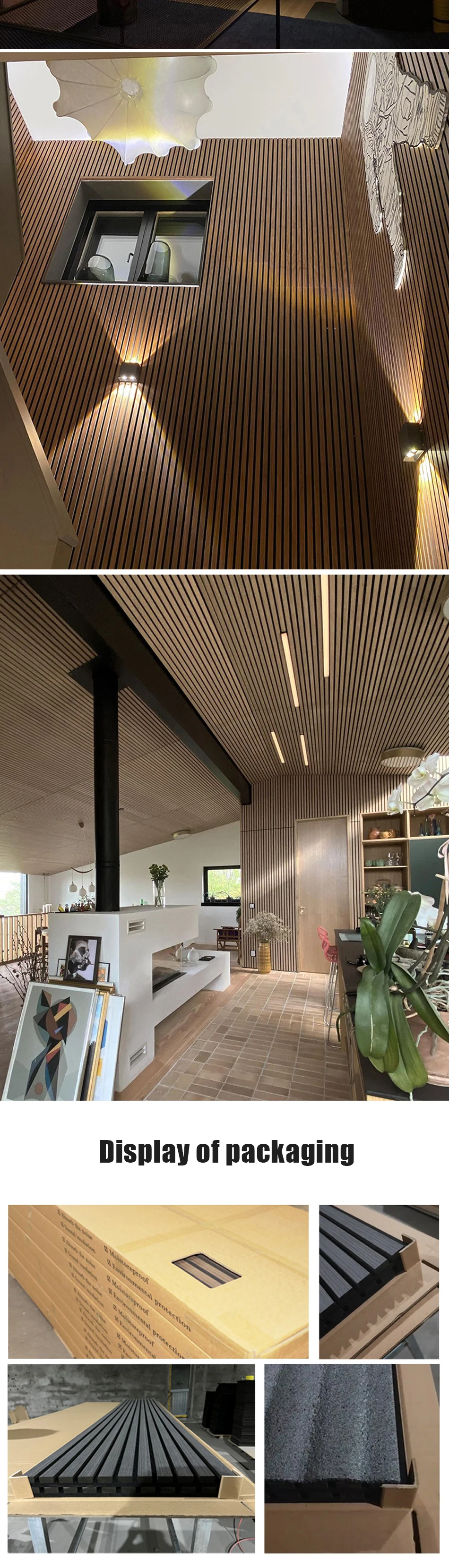 Akupanel Natural Veneer Oak Acoustic Board Slat Wooden Wool Slatted ...