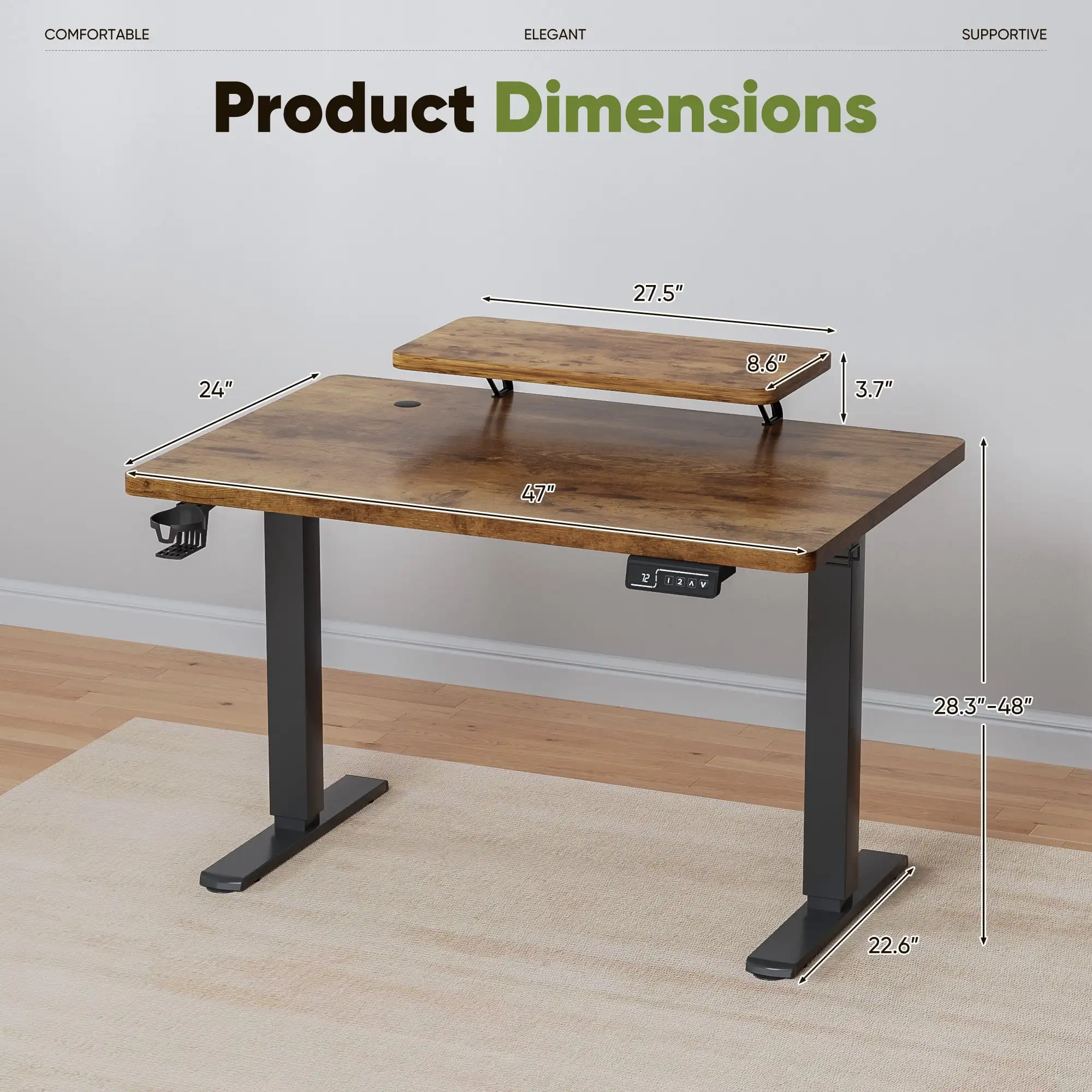 AJUNION Eco-Friendly Office Desk Height Adjustable Intelligent ...
