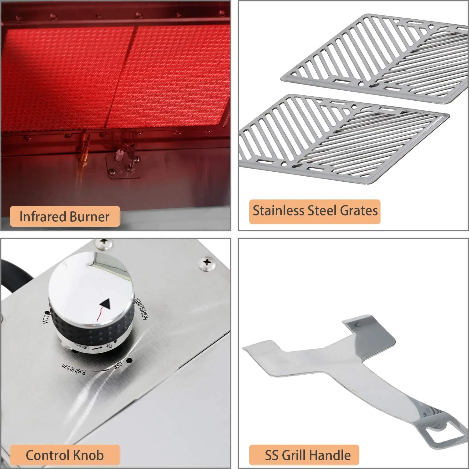 Infrared Propane Gas Grill - Stainless Steel Tabletop BBQ for Quick ...