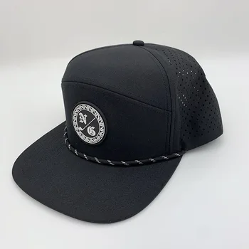 Custom Rubber Pvc Logo Trucker Hat 6 Panel Melin Waterproof Laser Hole ...