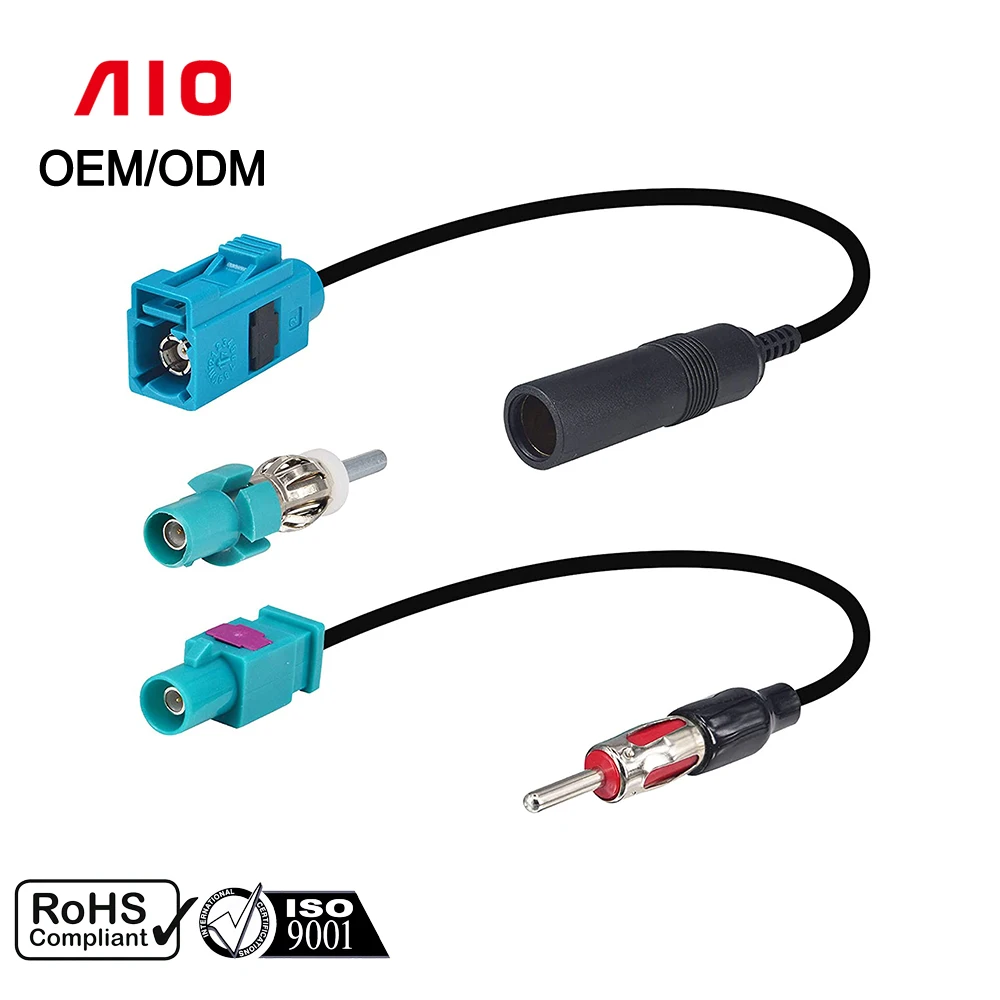 90 Degree Right Angle Din Iso Plug Socket Car Radio Aerial Antenna ...