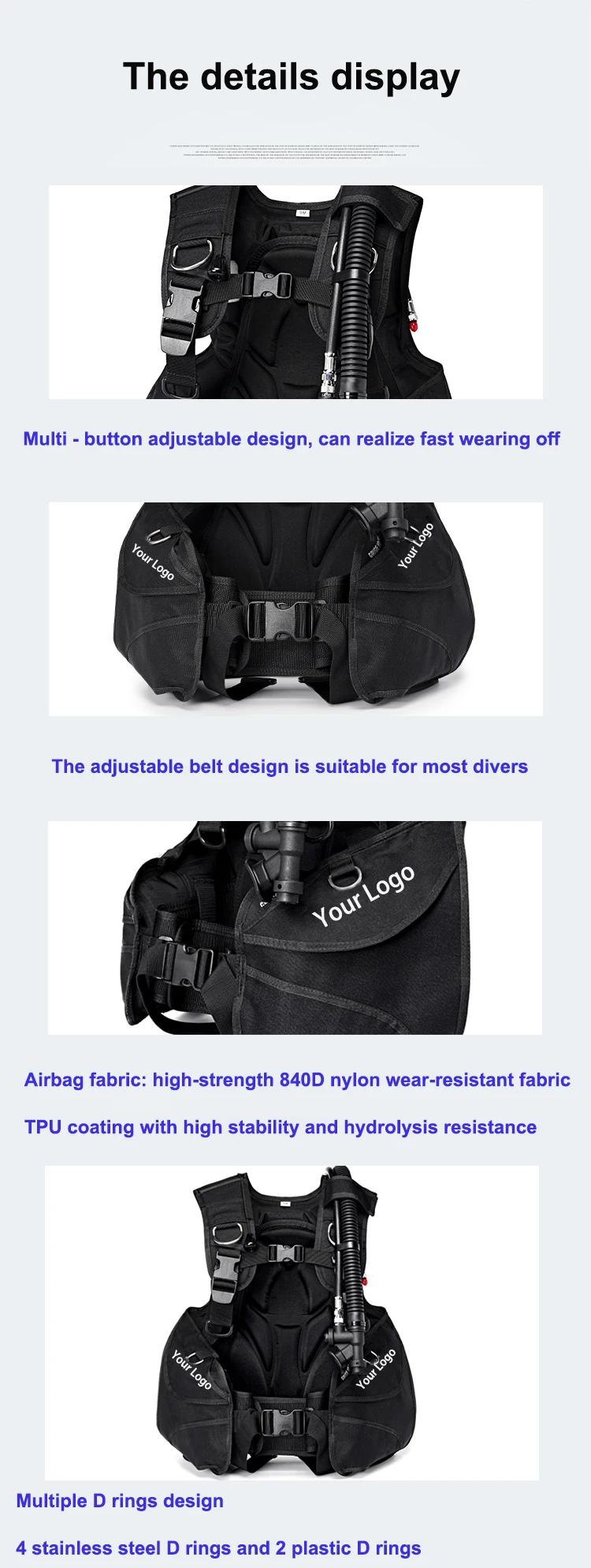 Custom Logo Scuba Diving BCD Vest - Safety & Style