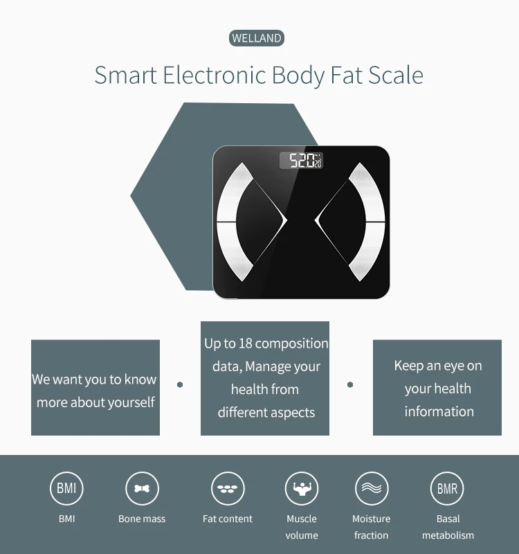Welland Housewares Smart Body Fat Scale with Fitdays App