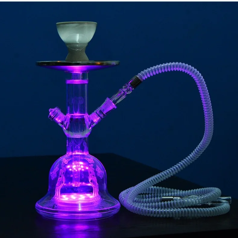 Wholesale Portable Acrylic Led Lights Shisha Hookah Set Pure Color ...
