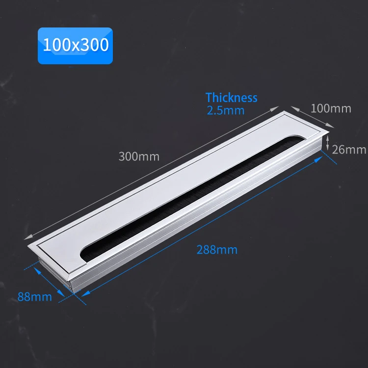 Silver Desk Cable Grommet Office Clam Shell Computer Desk Table Cable ...