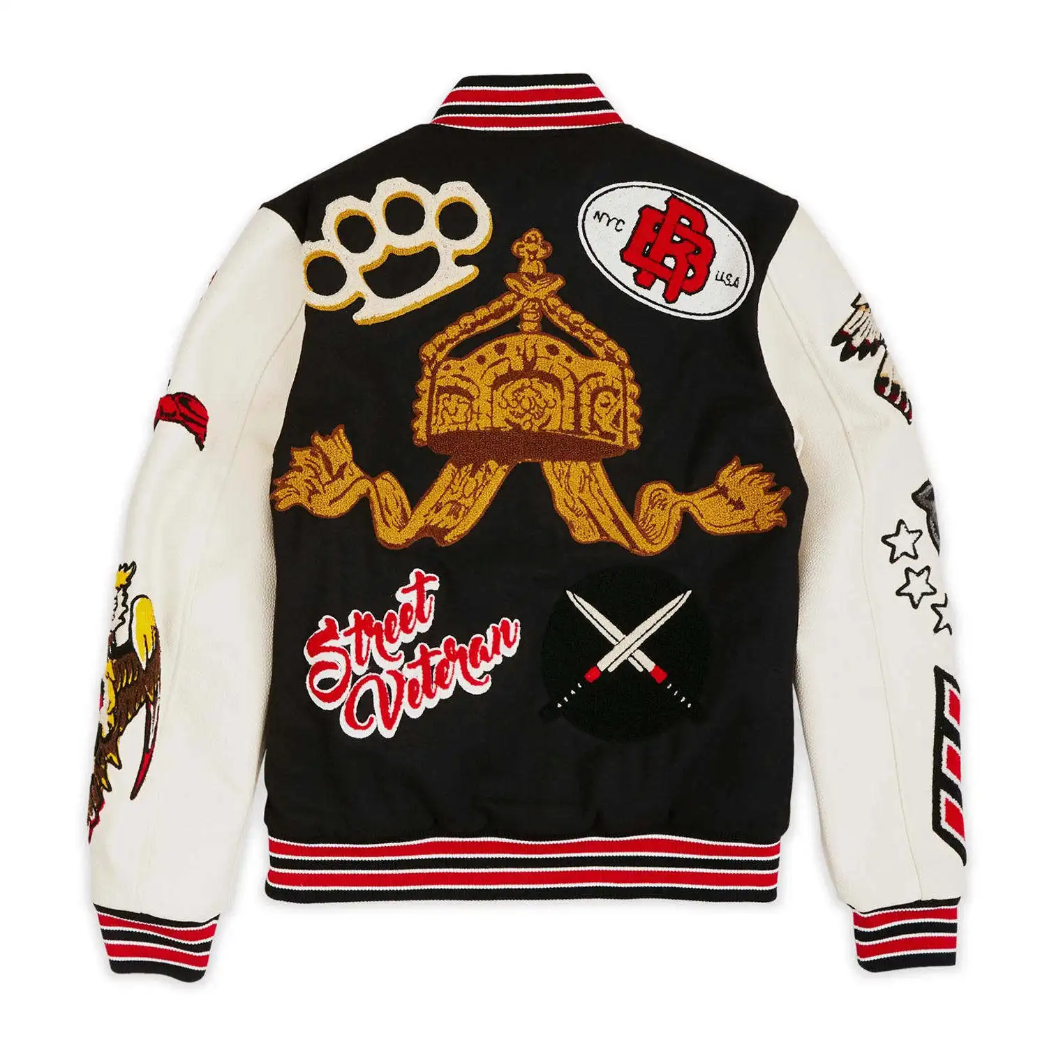Custom Hip Hop Giacca Streetwear - Plus Size Letterman Jacket