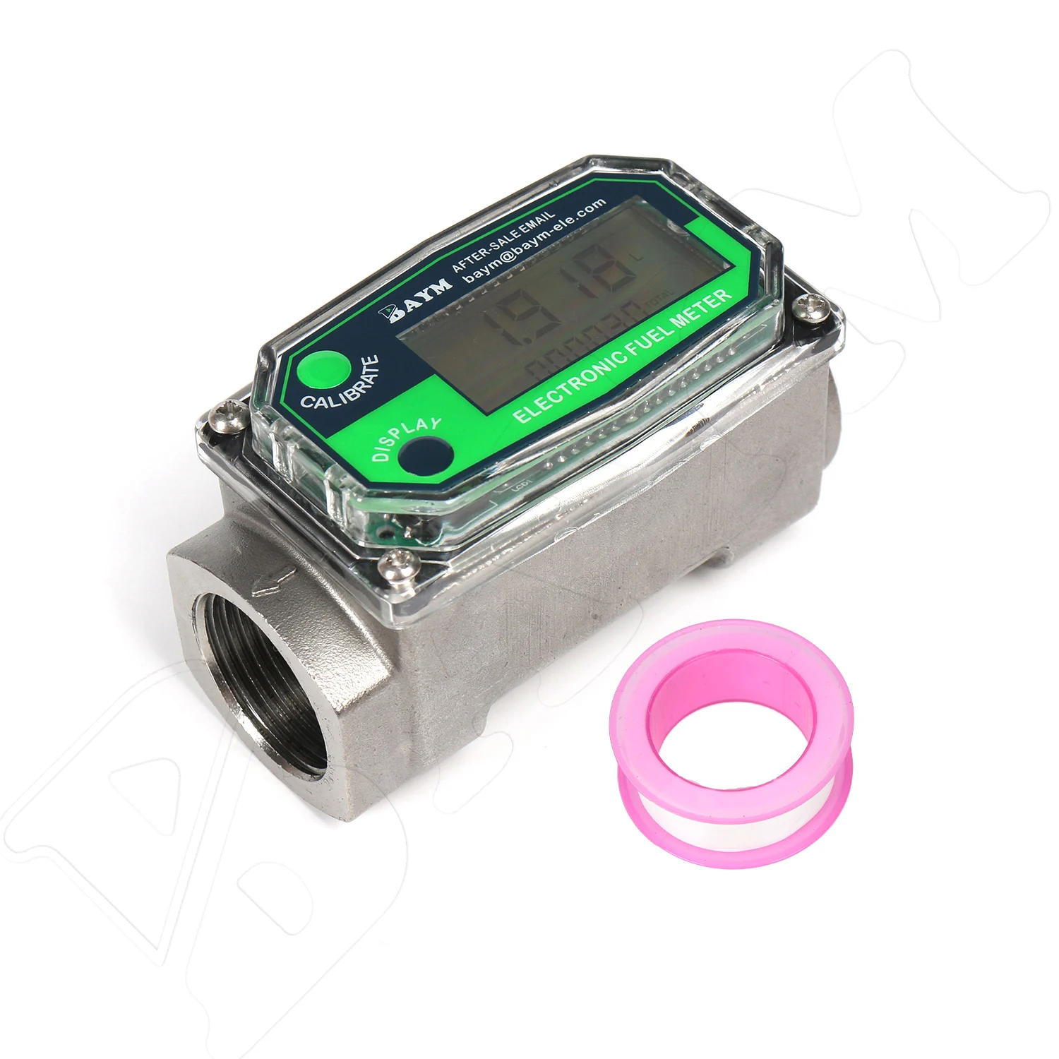 Turbine Flow Meter Fuel Flowmeter with LCD Display Oil Fuel Flowmeter 1 inch Stainless Steel ...