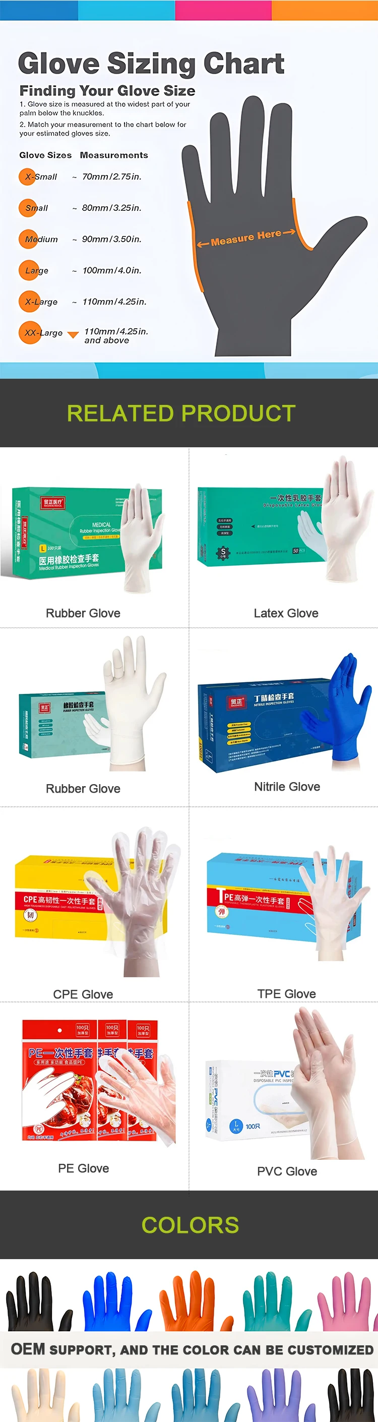 Nitrile Gloves Powder Free Medical Rubber/nitrile Coated Gloves Gloves ...