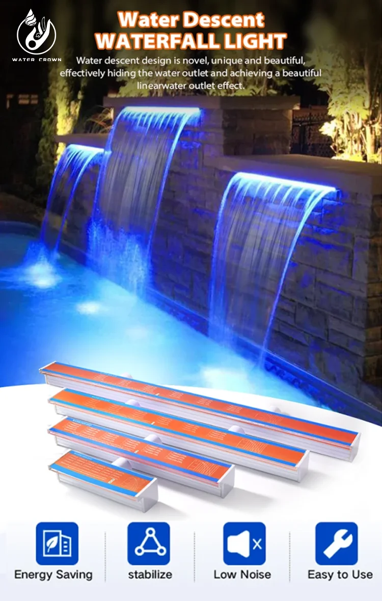 Water Crown Acrylic Water Wall Blade Curtain Feature Sheer Descent ...