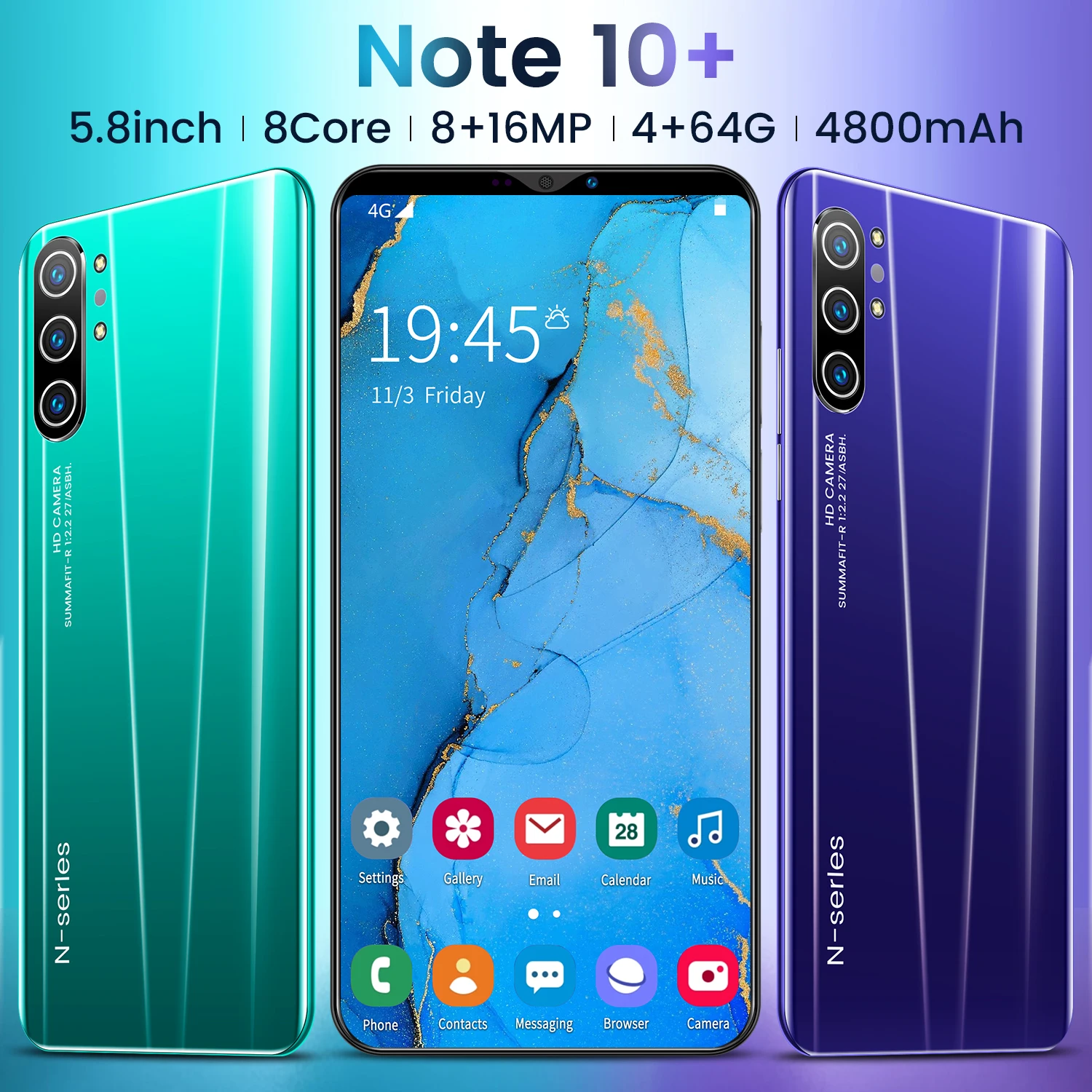 Note10+ 4gb Ram+ 64gb Mobile Phone Android 8 Core 5.8 Inch Face Id ...