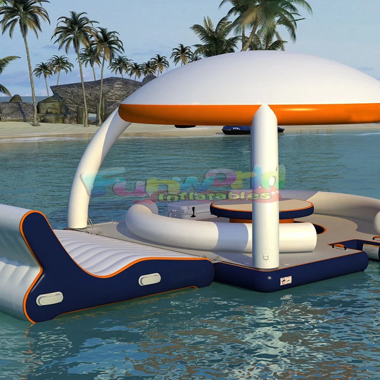 Outdoor Inflatable Swim Island Floating Raft Inflatable Floating Water ...