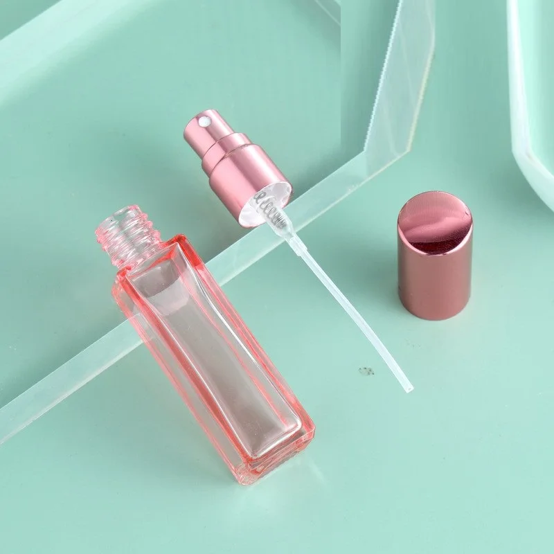 Pink Glass 30ml 50ml 100ml Clear Flat Square Empty Glass Bottle New ...