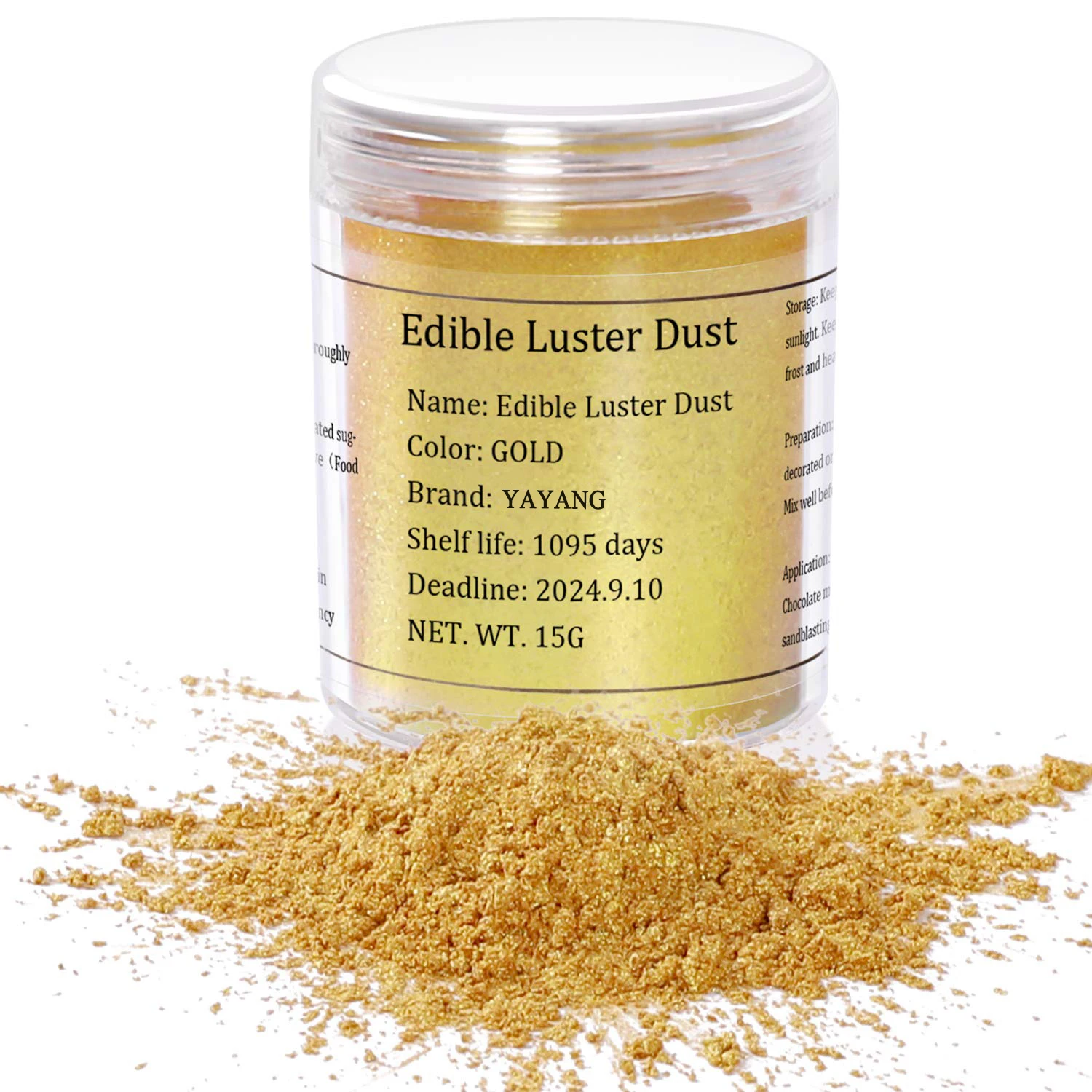 Food Additive Gold Powder Edible Luster Dust Dye Food Coloring Glitter ...