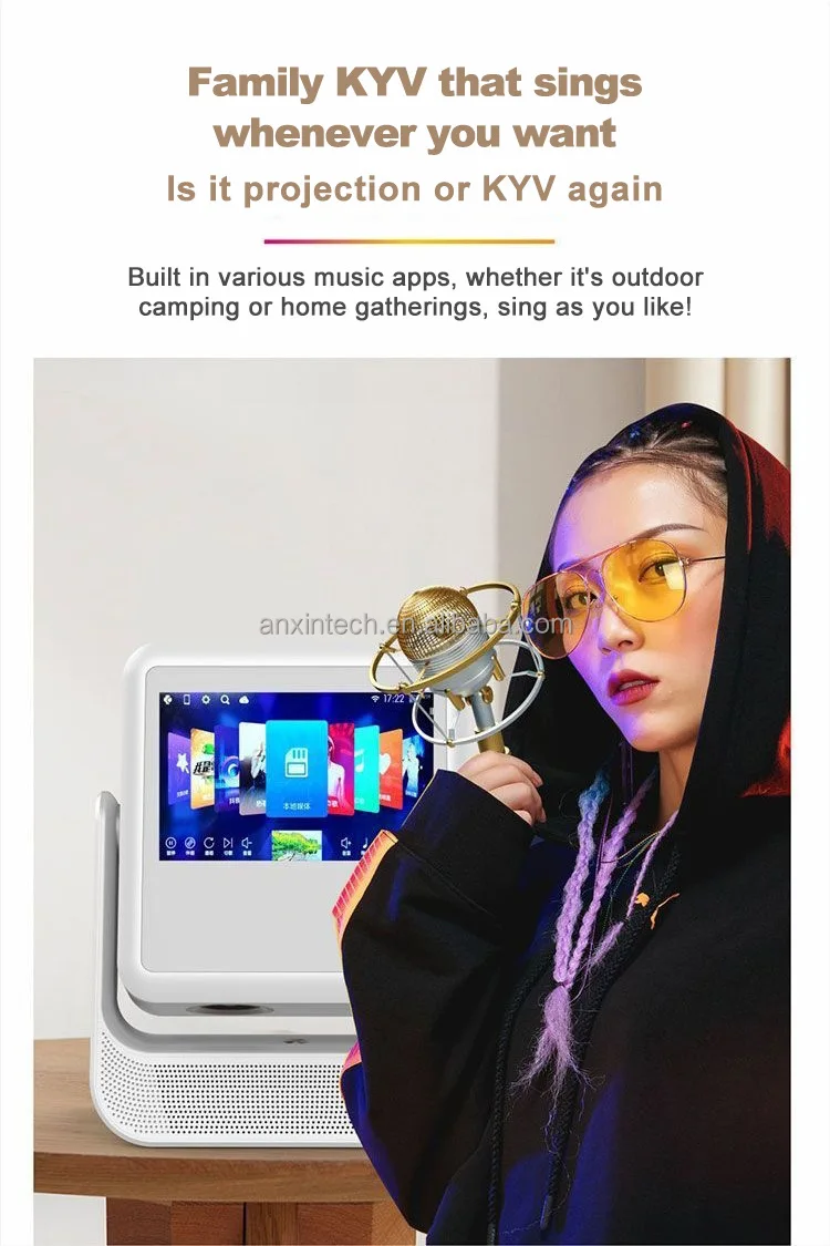 Anxin A2 Pro Projector Dual Screen Touch Control Auto Focus 4K Home ...