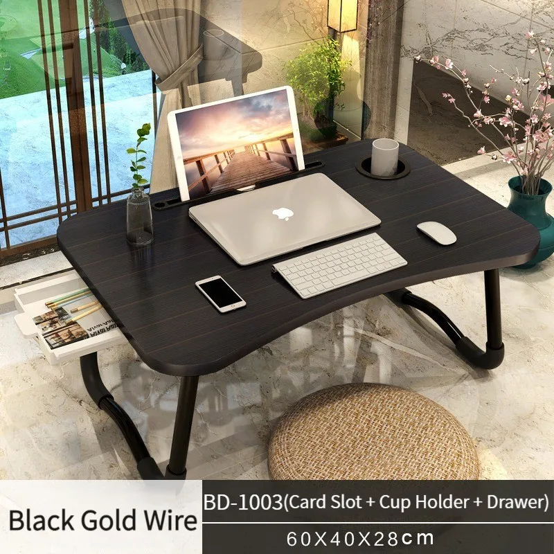 MDF Wooden Portable Mesa Portatil Folding Computer Bed Desk Foldable ...