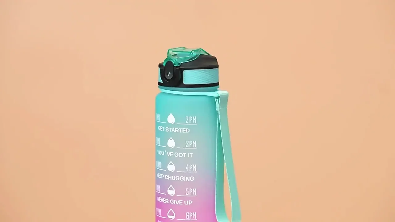 1000ml Time Marker Water Bottle With Large Capacity And Gradient Color ...