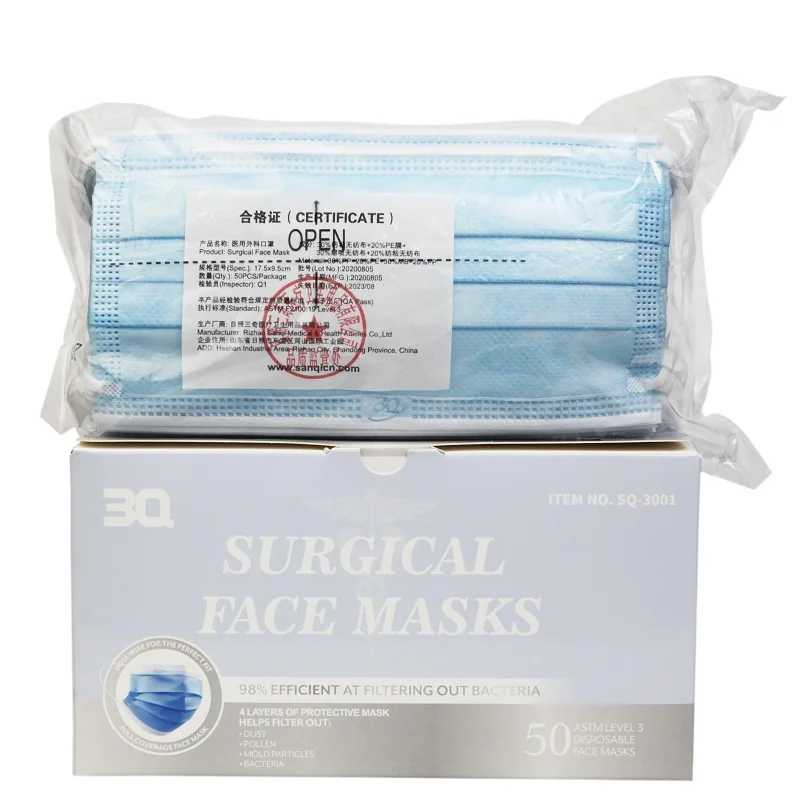 Astm F2100 Level 3 Surgical Hospital Protective Face Mask 4 Ply ...
