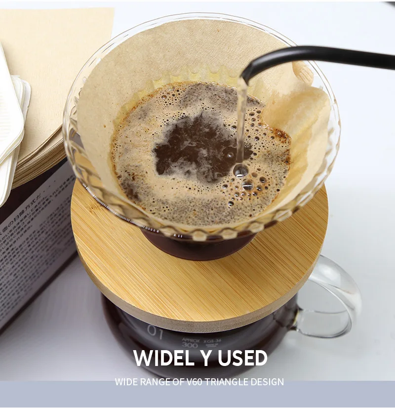 Coffee Filter Paper Food Grade Round Coffee Filter Paper V-shaped Log ...