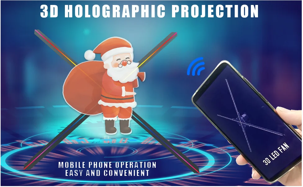 Fashion Design 3d Holographic Advertising Led Fan Display Indoor ...