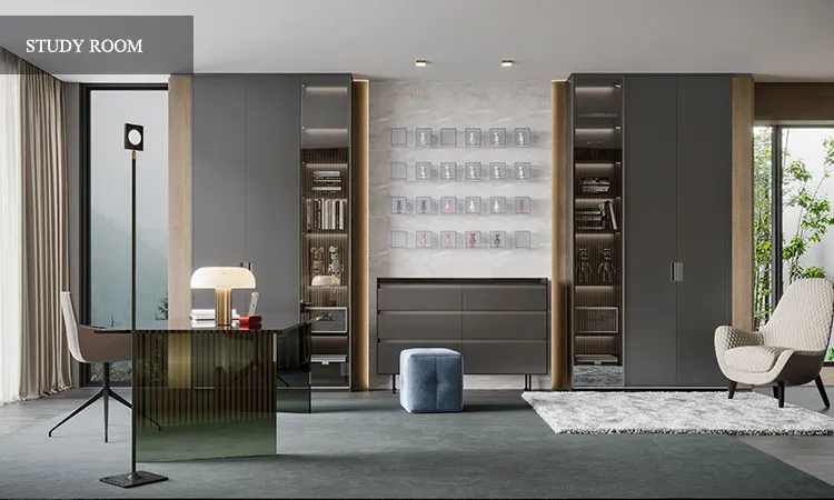 SUOFEIYA Custom Modern Glass Gray Walk-in Closet Wardrobes Cabinet ...