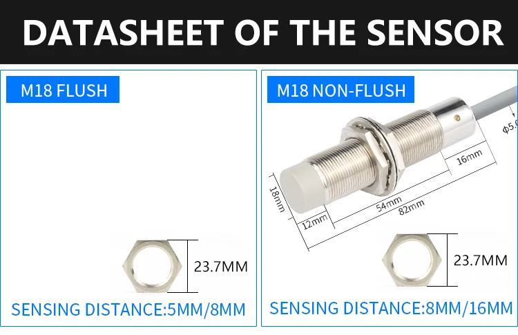 M18 Stainless Steel Proximity Sensors for Water Level