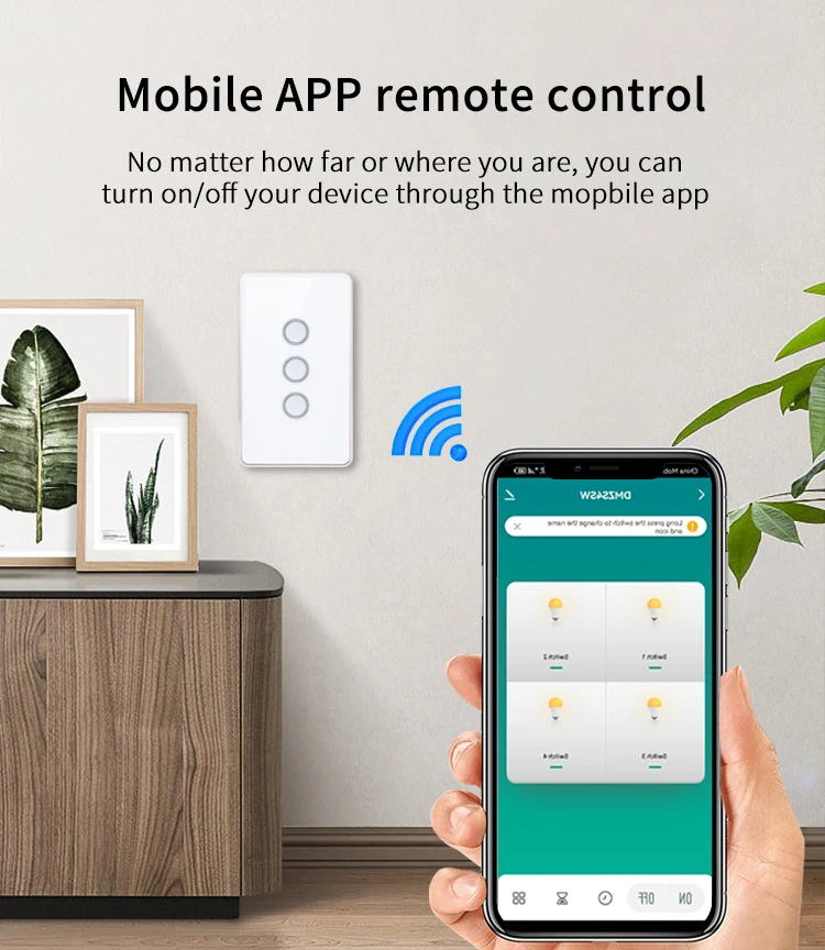 Smart Wifi Wall Light Switch Led Light Touch Switch Glass Electrical ...