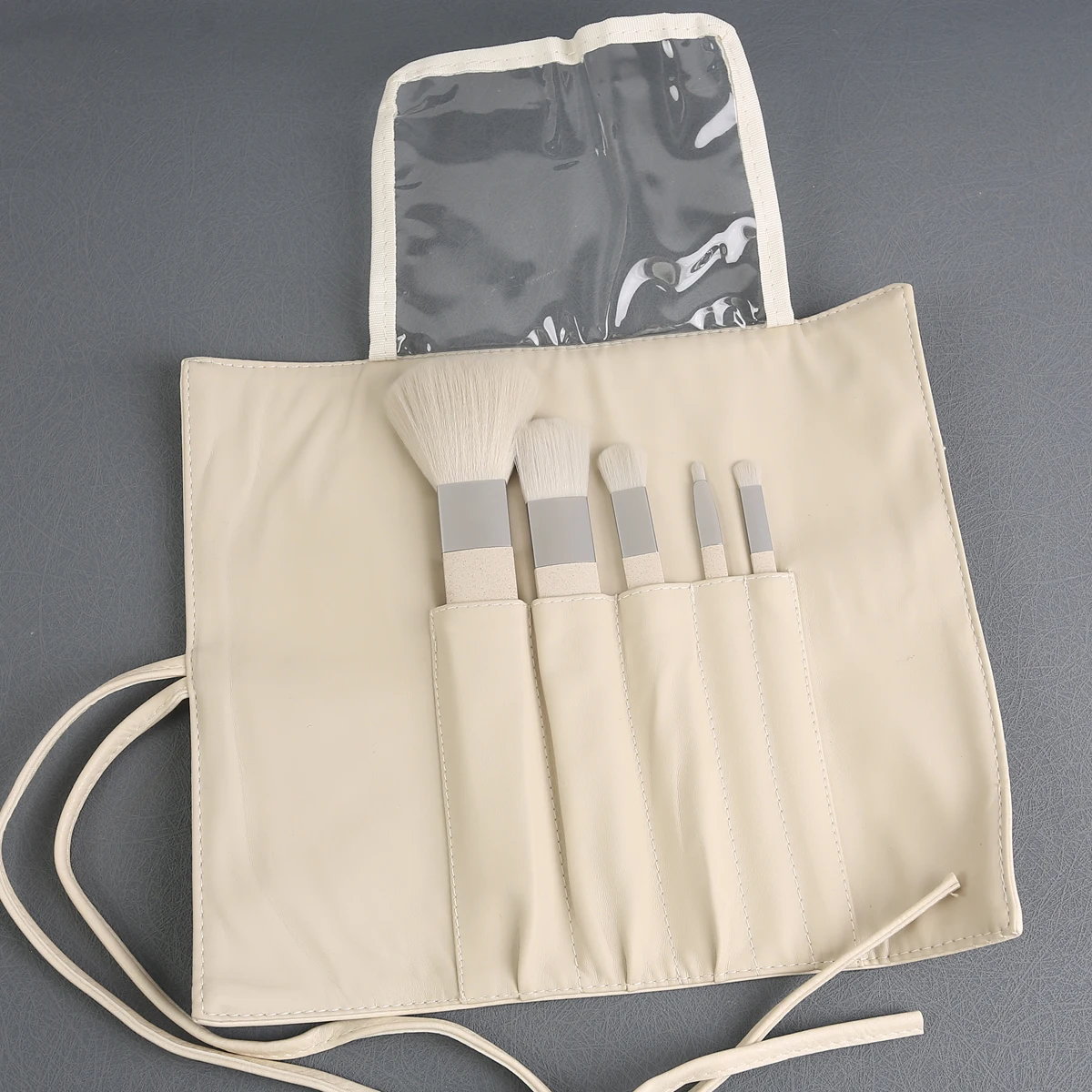 High Quality 5 Pcs Bio Degradable White Makeup Brush Set Wheat Straw ...