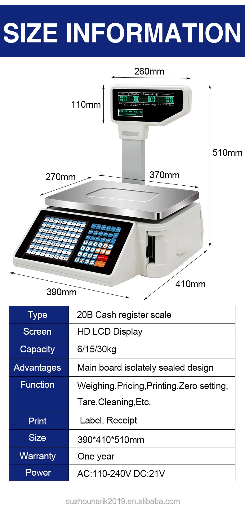 Supermarket Using Label Printing Scale With Barcode And Receipt Paper ...