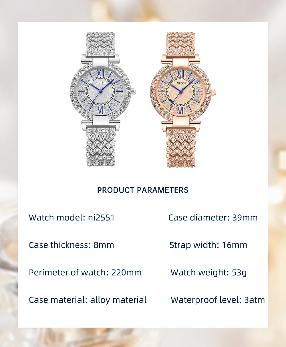 Nibosi 2551 Full Of Diamonds Luxury Ladies Wristwatch Customize Logo ...