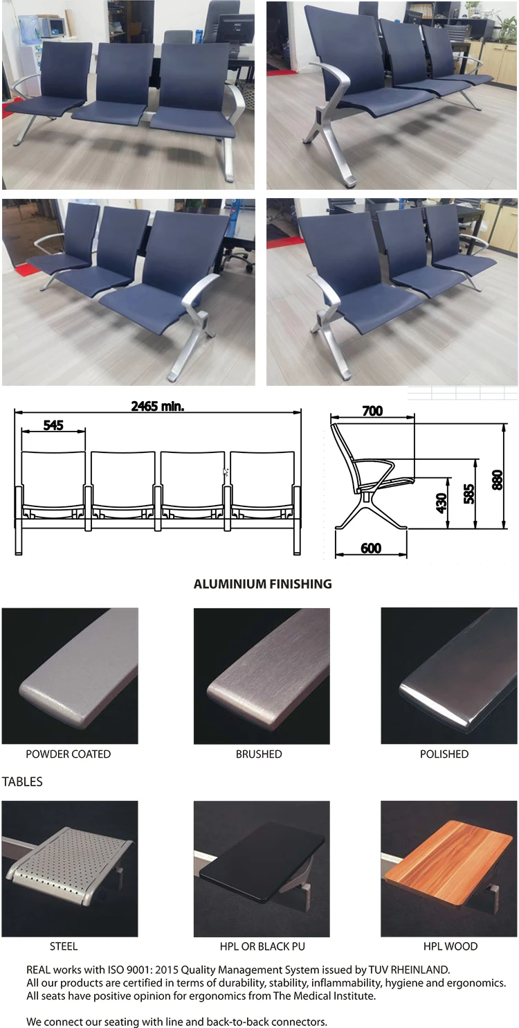 Factory Good Prices Waiting Room Benches PU Hospital Airport Waiting ...