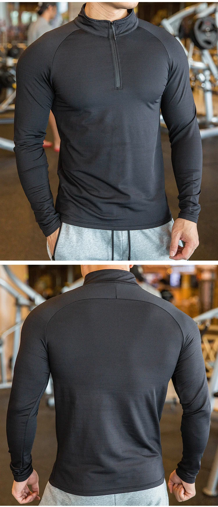 Bodybuilding Long Sleeve Men's Compression Fitness T Shirts
