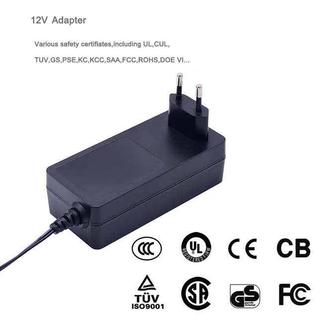 12v 5a 60w Power Adapter Ac/dc Adaptor Ul62368 Fcc Ce Rohs Saa Gs Kc Kcc Cb Vi 12volt 5amp Power ...
