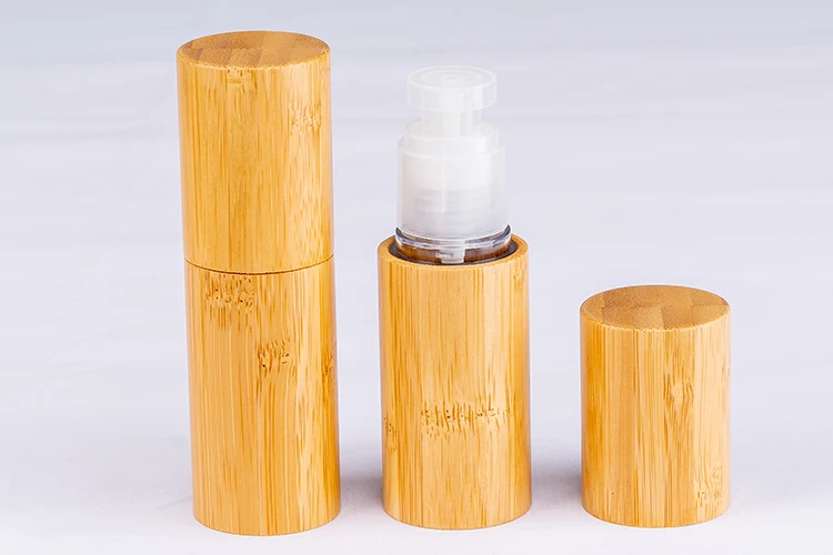 Eco Friendly Pp Plastic Bamboo Cosmetic Packaging 30ml Bamboo Airless ...