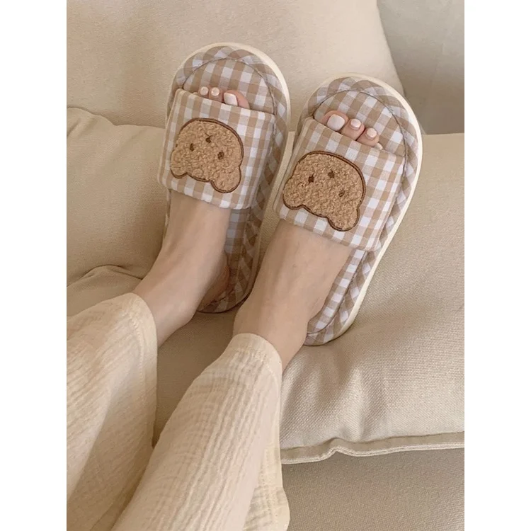 New Product Linen Four Seasons Cartoon Bear Breathable Home Bedroom ...