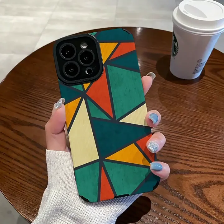 Big Wave Black Red Splice Color Printing Soft Tpu Leather Mobile Phone ...