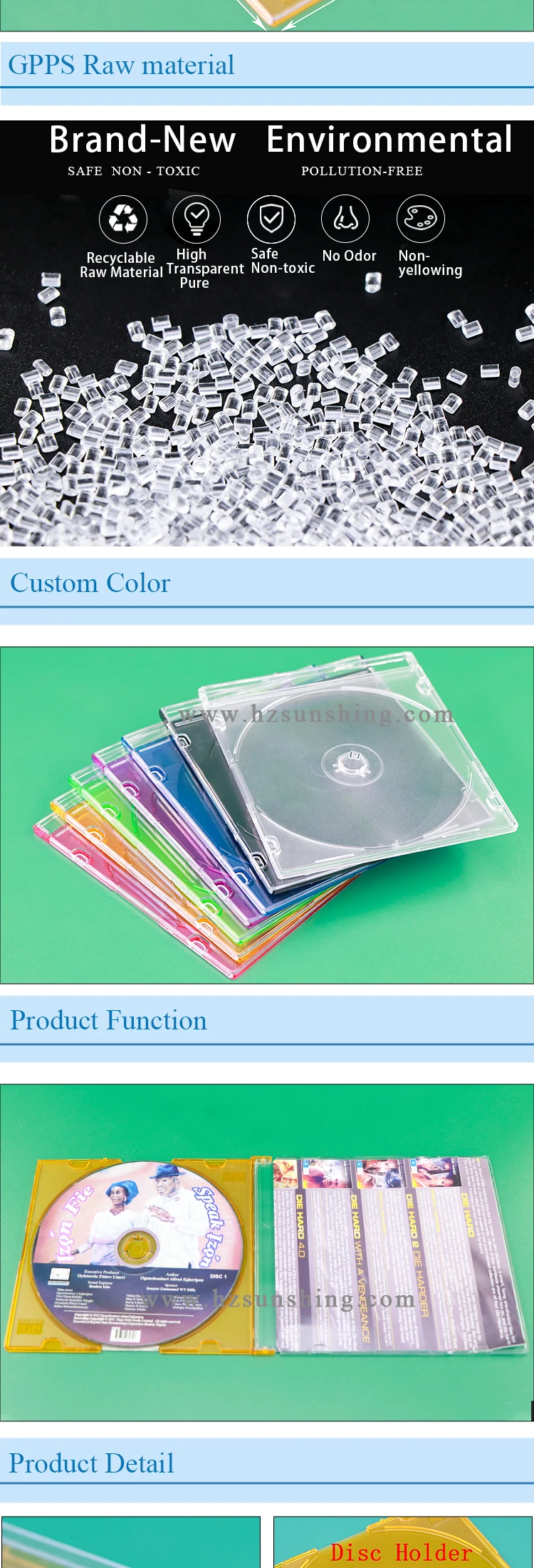 Plastic Packing Storage Music Disc Recorder Bulk Slim Cd Case Ps Clear ...