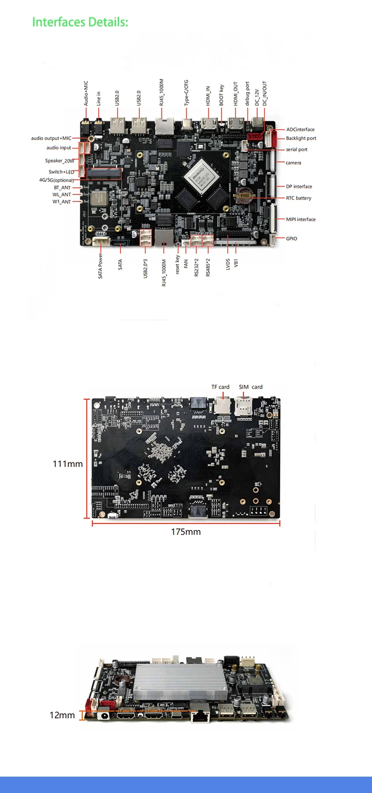 Android 12 8k Main Board Hd-in/hd-out Edp Lvds Mipi V-by-one Typ-c Usb2 ...