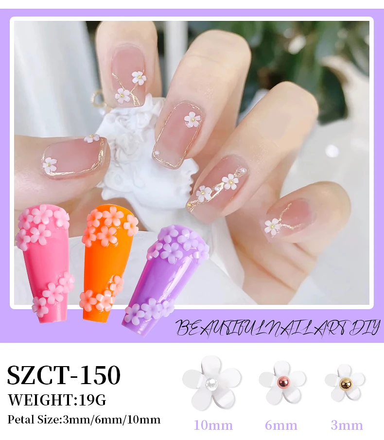 Wholesale 6grids Colorful 3d Flower Resin Jewelry Nail Art Decoration ...