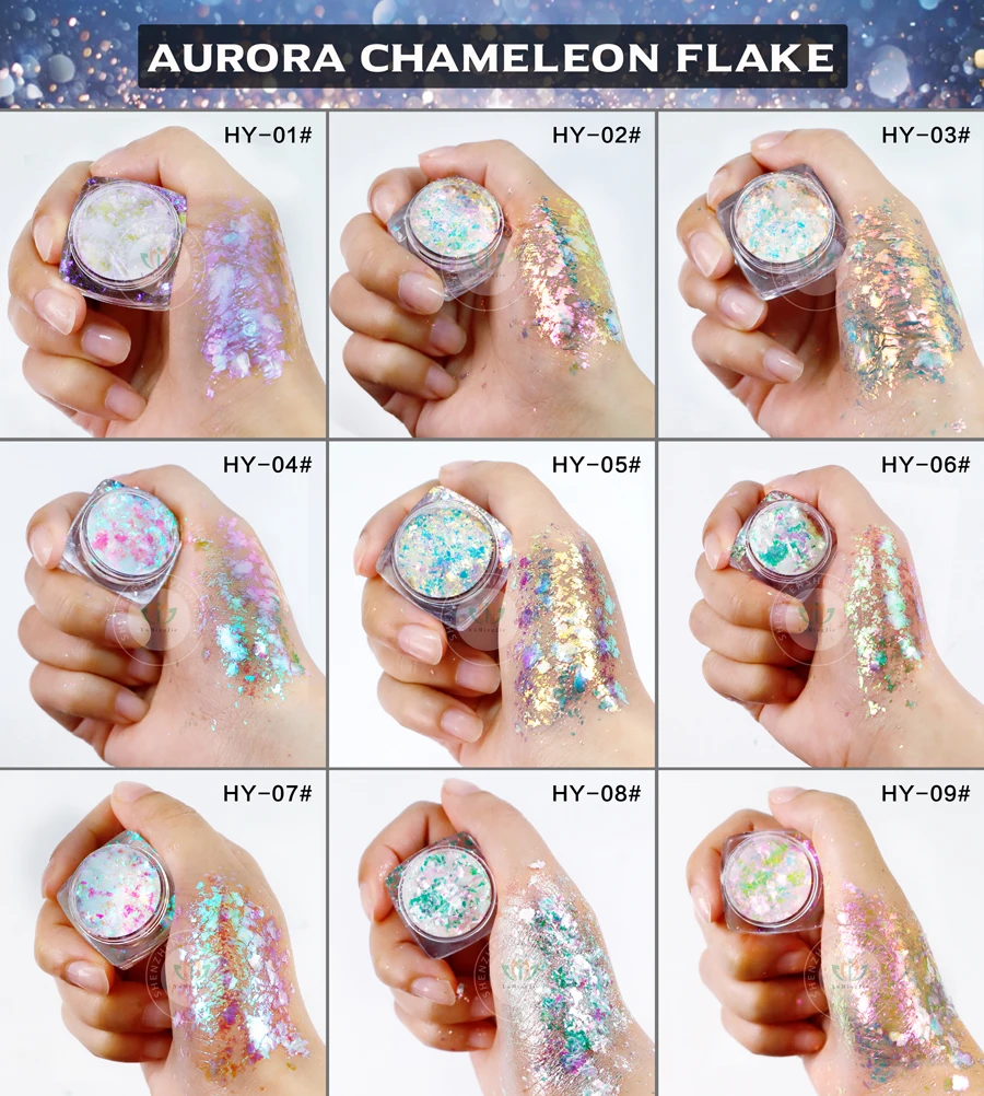 19 Colors Cosmetics Grade Color Shift Bulk Chameleon Flakes Set Super ...