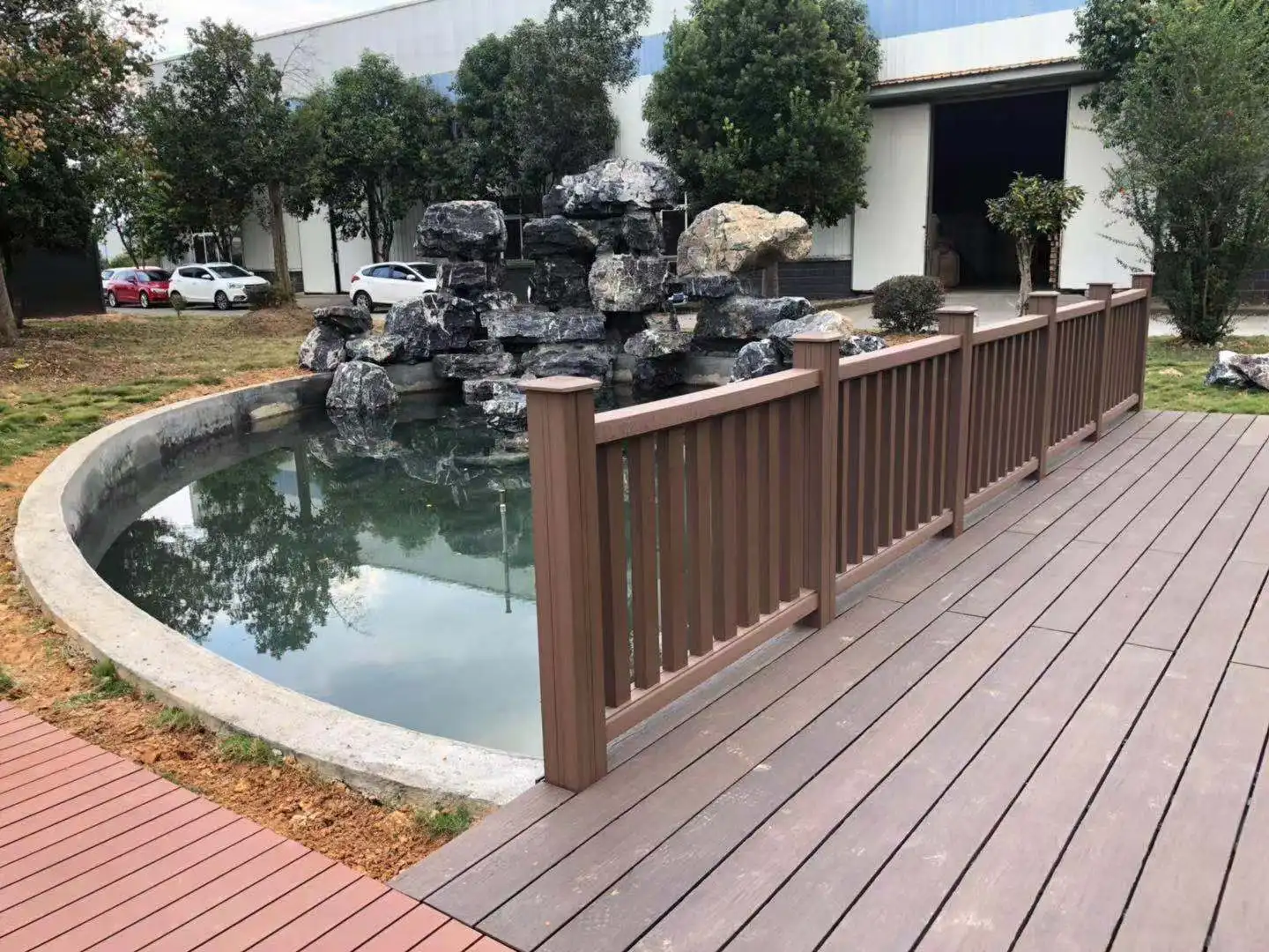 WPC Stair Design Terrace Deck Outdoor Railing WPC Handrail