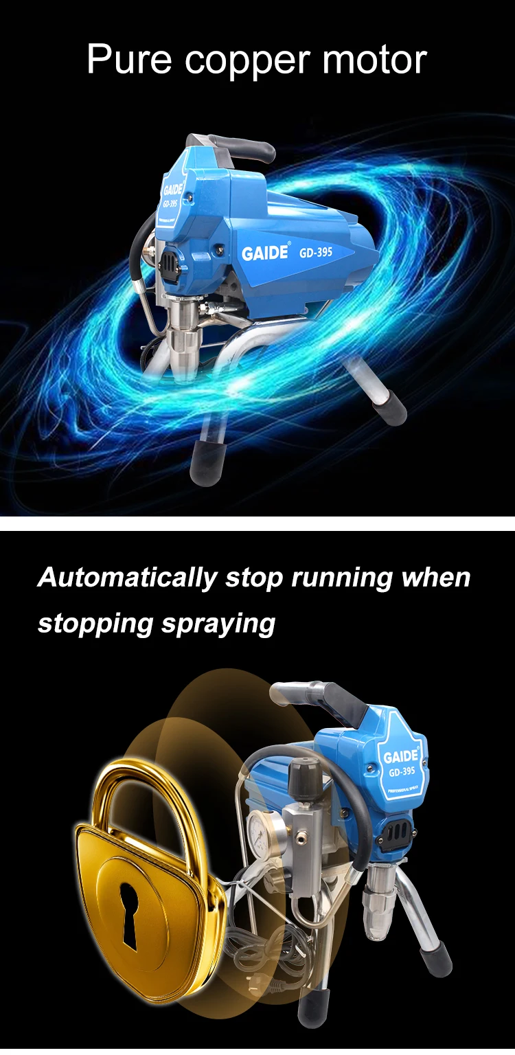 Airless Spray Gun Gaide-395 2200w 2.5l/min Electric High Pressure ...