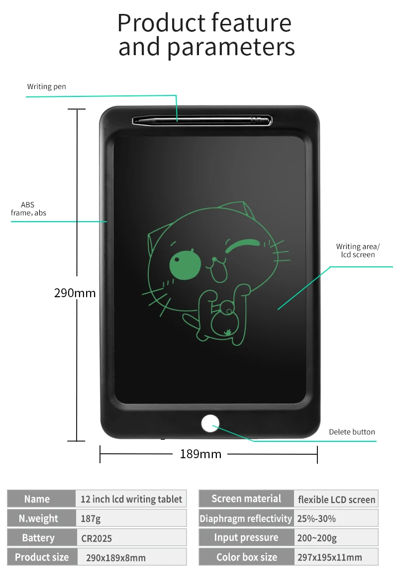 Electronic Drawing Board Rewrite Lcd Writing Tablet Kids Drawing Pad ...